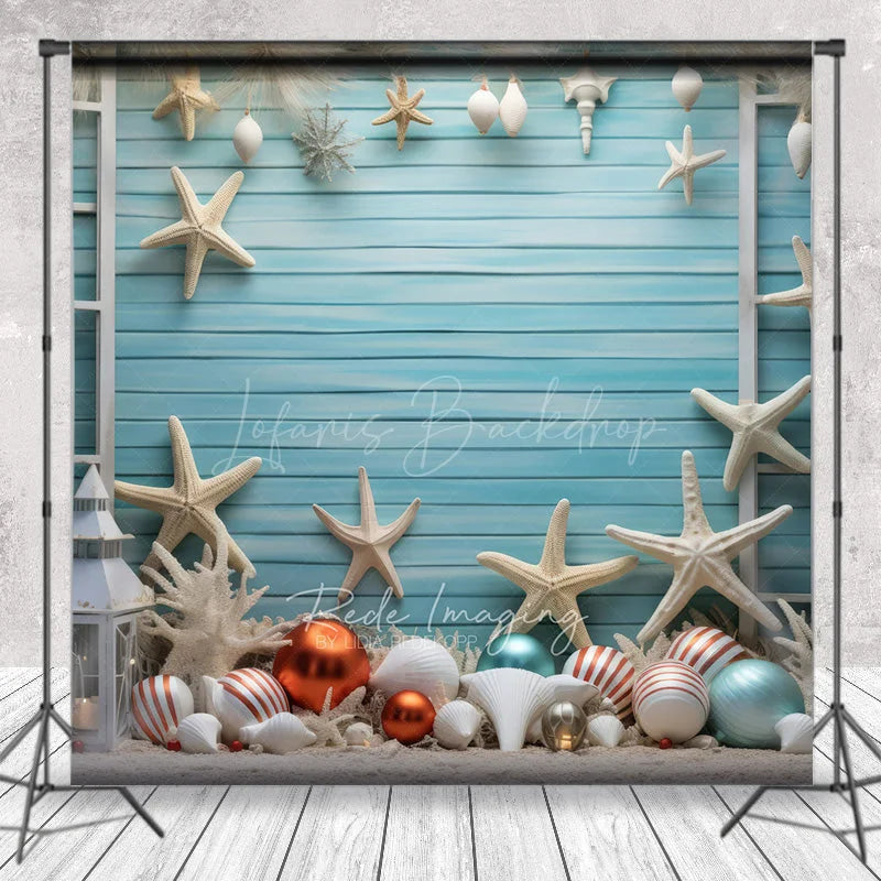 Lofaris Coastal Christmas Photography Backdrop Beach Theme with ...