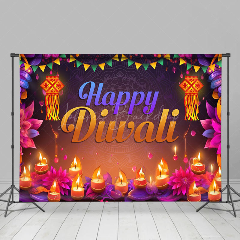 Green Leaves Mandala Bunga Malai Diwali Backdrop - Lofaris Wholesale