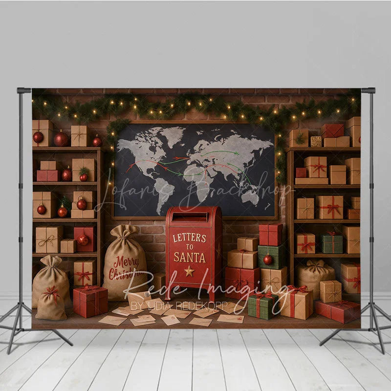 Lofaris Letters to Santa Photography Backdrop Christmas Mailroom ...