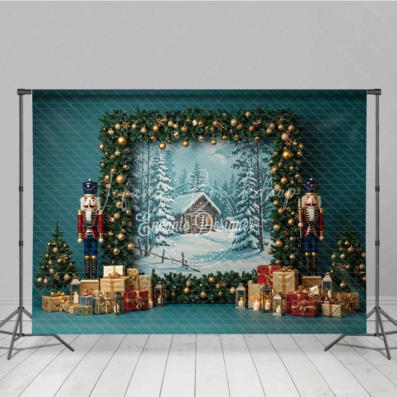 Lofaris Rustic Christmas Photography Backdrop with Nutcrackers Snowy ...