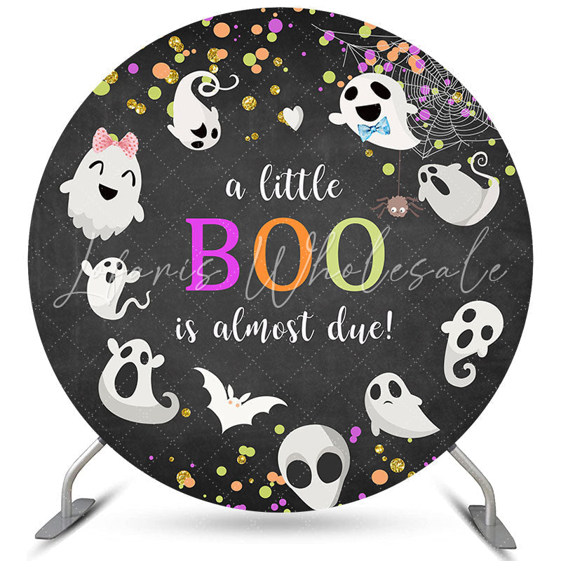 Lovely Boo Almost Here Baby Shower Round Backdrop - Lofaris Wholesale